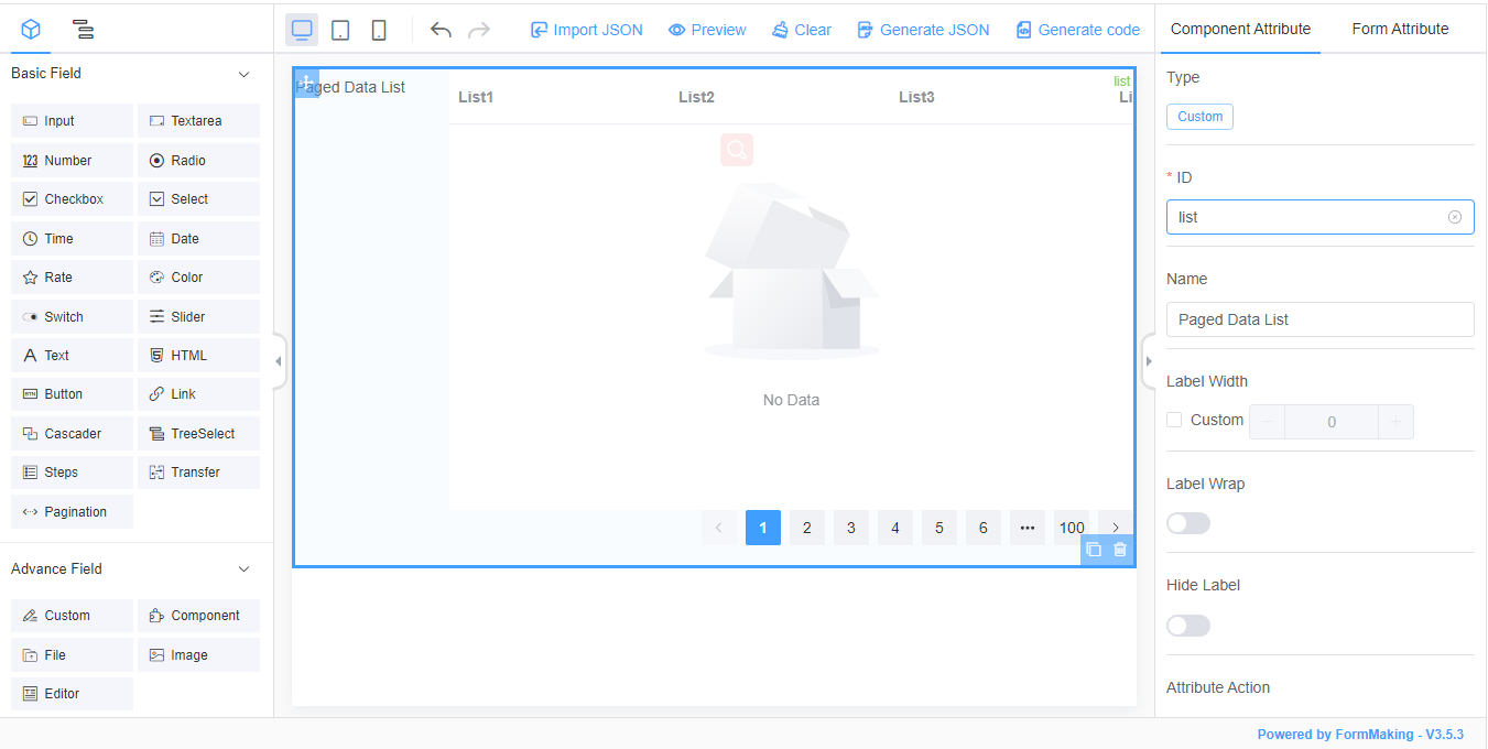 Custom Field Advanced Usage | Visual Low-Code Form designer