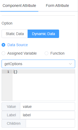 Field Options Dynamic Data Setting | Visual Low-Code Form designer