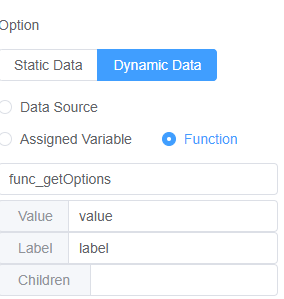 Field Options Dynamic Data Setting | Visual Low-Code Form designer