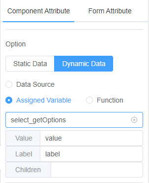 Field Options Dynamic Data Setting | Visual Low-Code Form designer